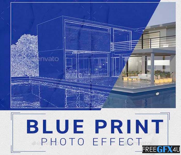 Graphicriver - Architect Blueprint Photo Effect | Luckystudio4u
